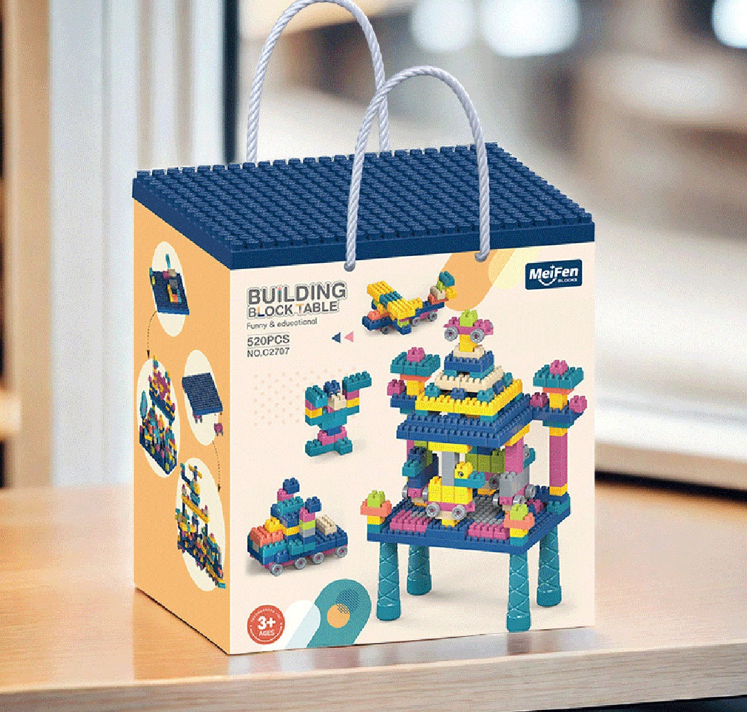 Building Block Table 520pcs Blue – Boardgames and Puzzles