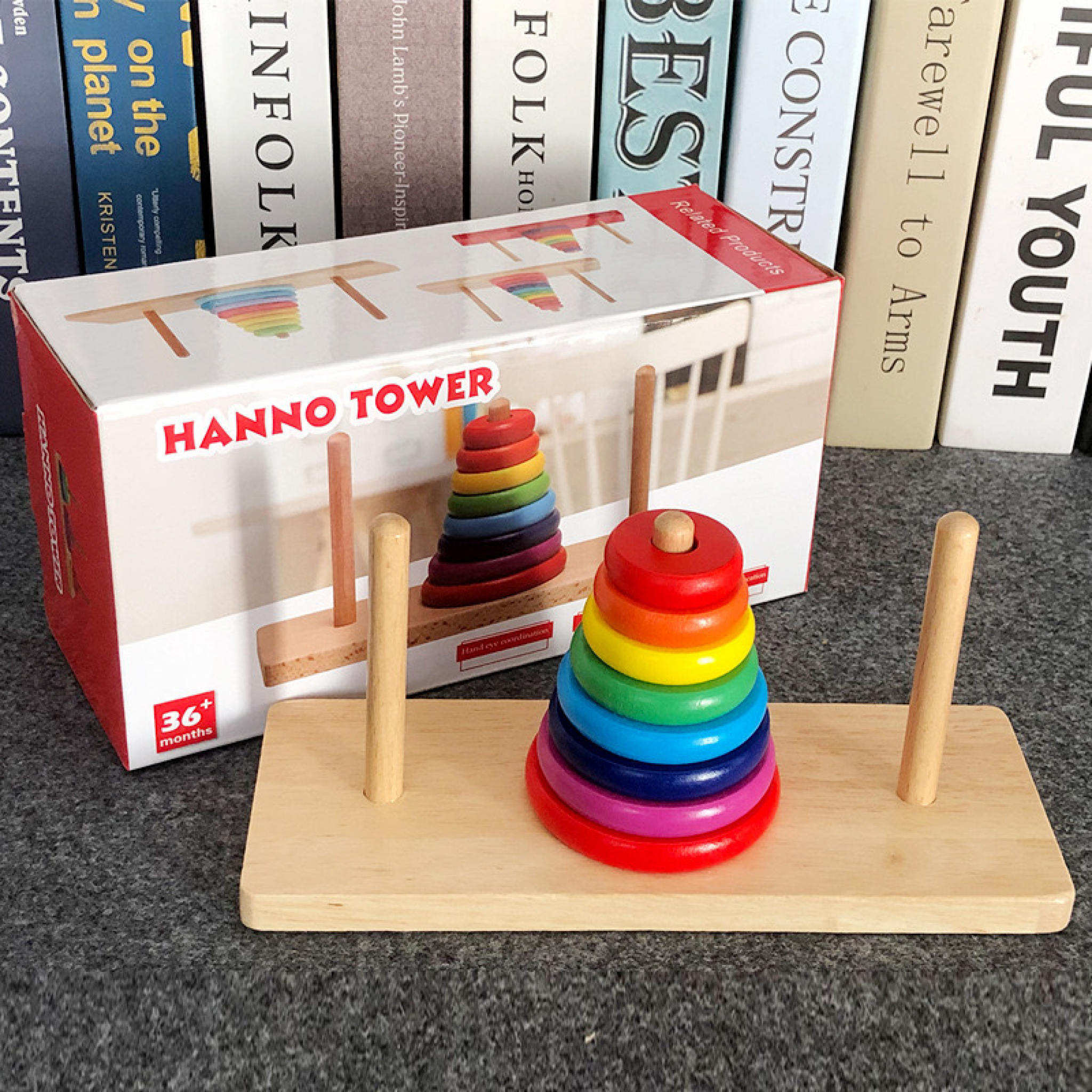 Wooden 8 Levels Hanoi Tower – Boardgames and Puzzles