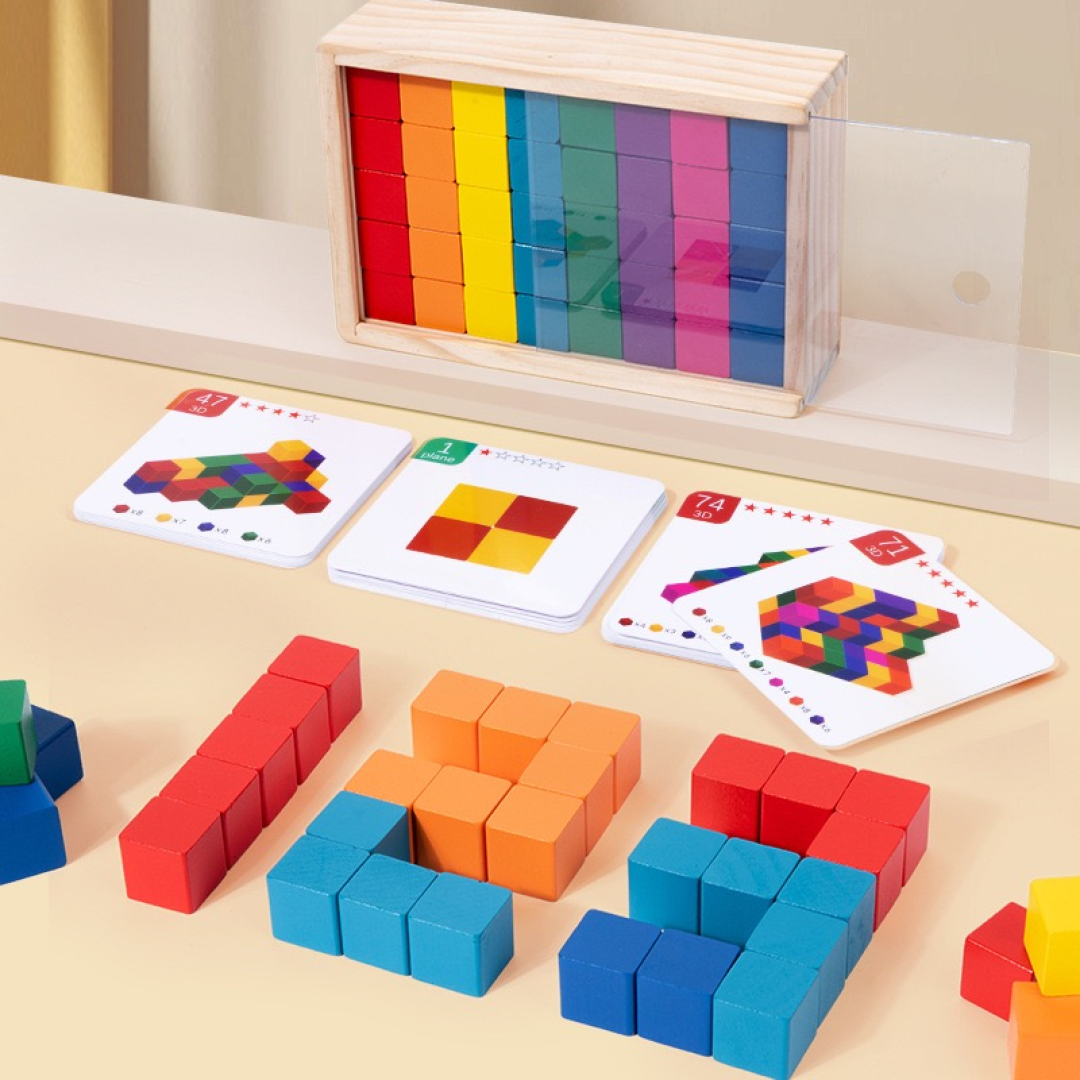 OWOOD 80PCS Spatial Thinking Blocks – Boardgames and Puzzles