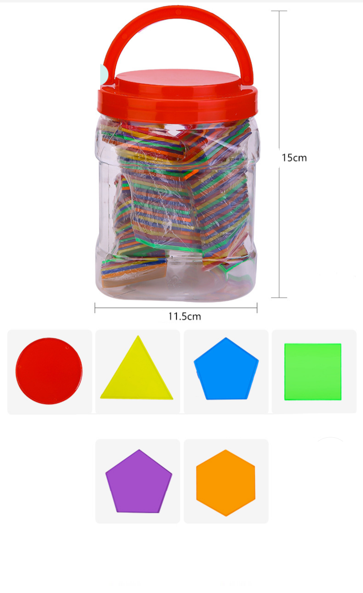Translucent Geometric Puzzle Kids Toys Rainbow Blocks Montessori DIY ...