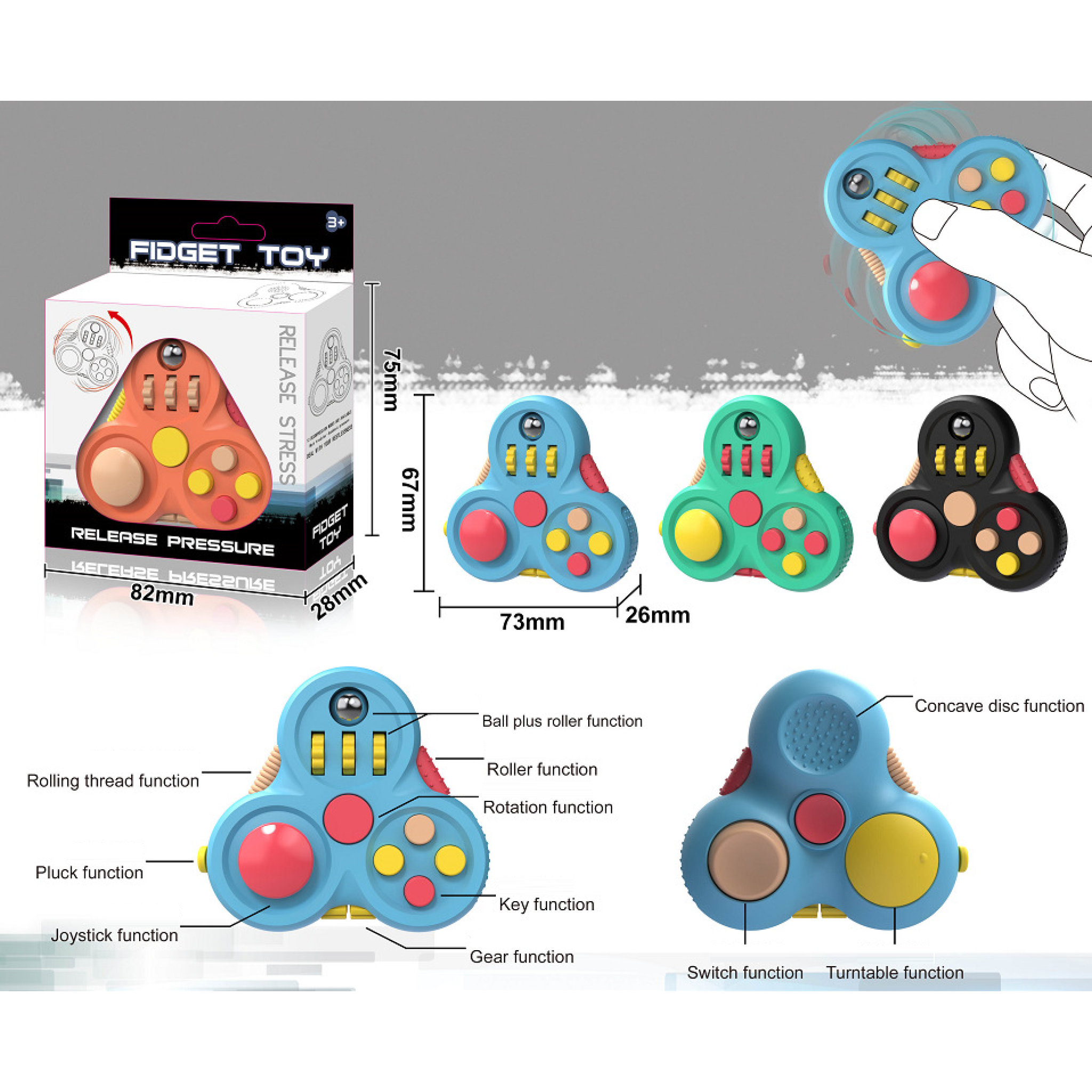 Fidget Spinner with 11 buttons – Boardgames and Puzzles