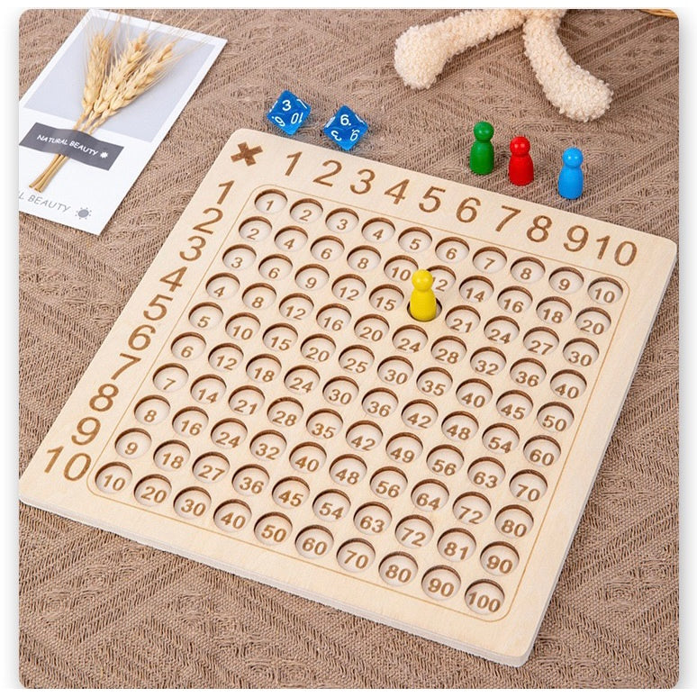 Multiplication Board Game Math Learning Aid Wooden Board – Boardgames ...