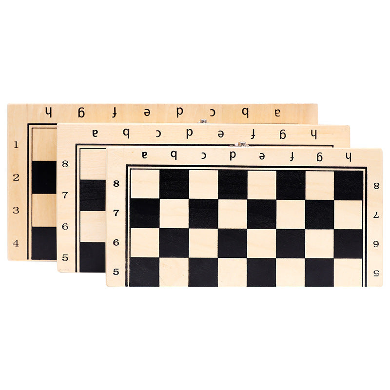 Wooden Chess Set with Notation White and Black Tiles 29cm 34cm 39cm ...